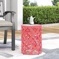14" Modern Cut Iron Small Outdoor End Table, Front Porch Table with ...