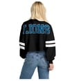 Women's Spirit Jersey Black Detroit Lions Oversized Cropped Stripe Long ...