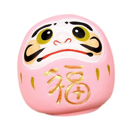 Daruma Doll Statue Craft Decorative for Table Bookshelf Decor Pink ...
