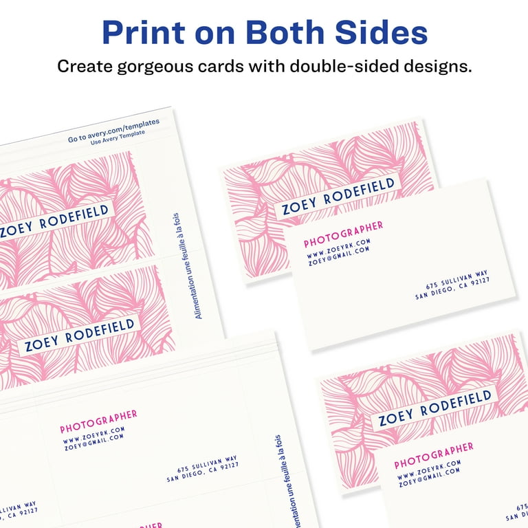 Avery Labels Business Cards Avery 8859 Two Sided Printable Clean Edge