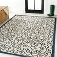 Madrid Vintage Filigree Textured Weave Navy/Beige 9 ft. x 12 ft. Indoor ...