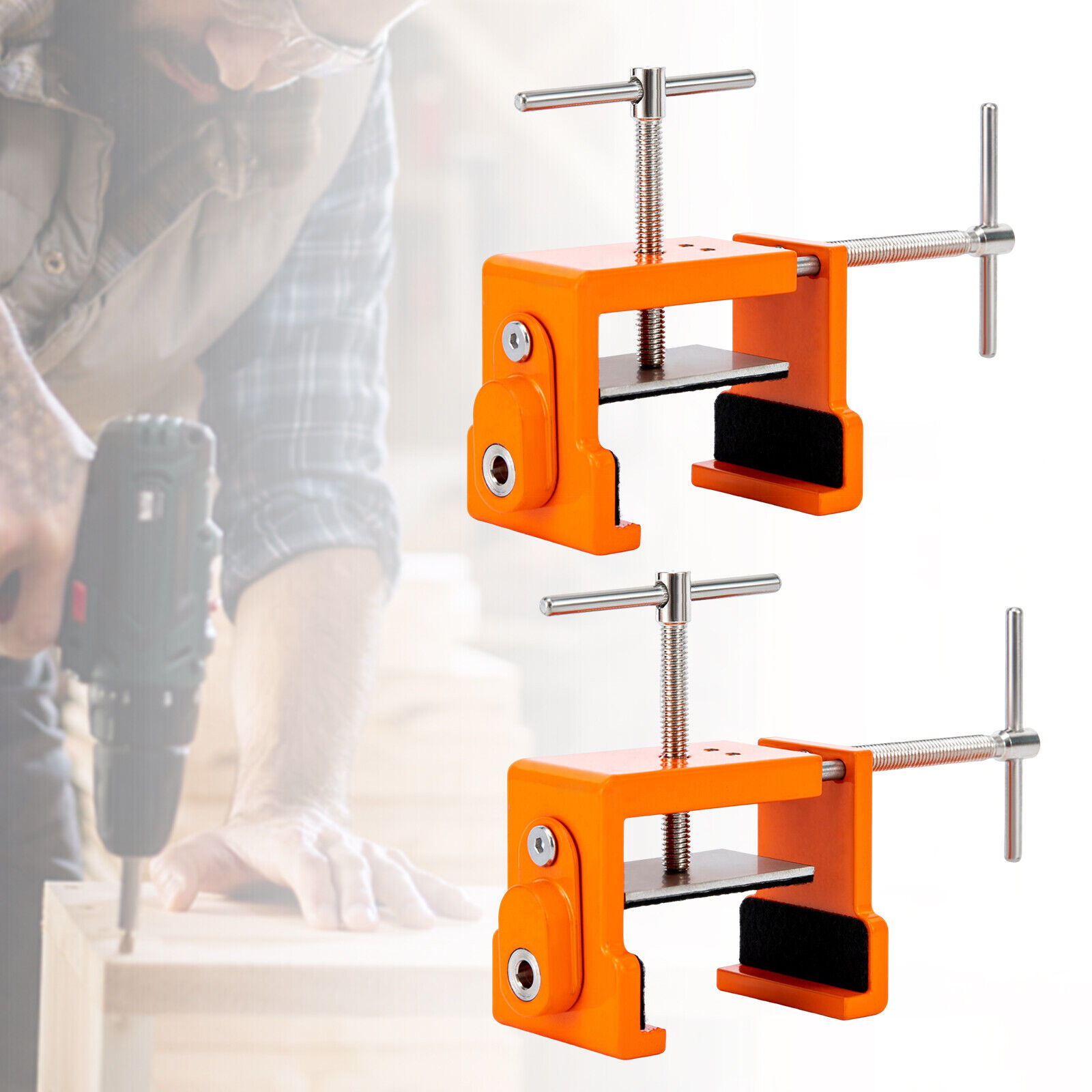 2PCS Orange Hand Powered Cabinet Claw Woodworking Clamp Hand Screw ...