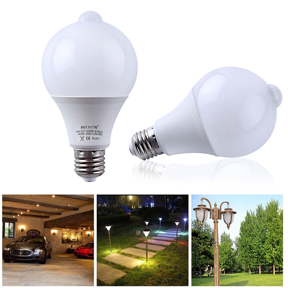 Dsseng 2 Pack Motion Sensor Light Bulbs, 9W E26/E27 Motion Activated ...