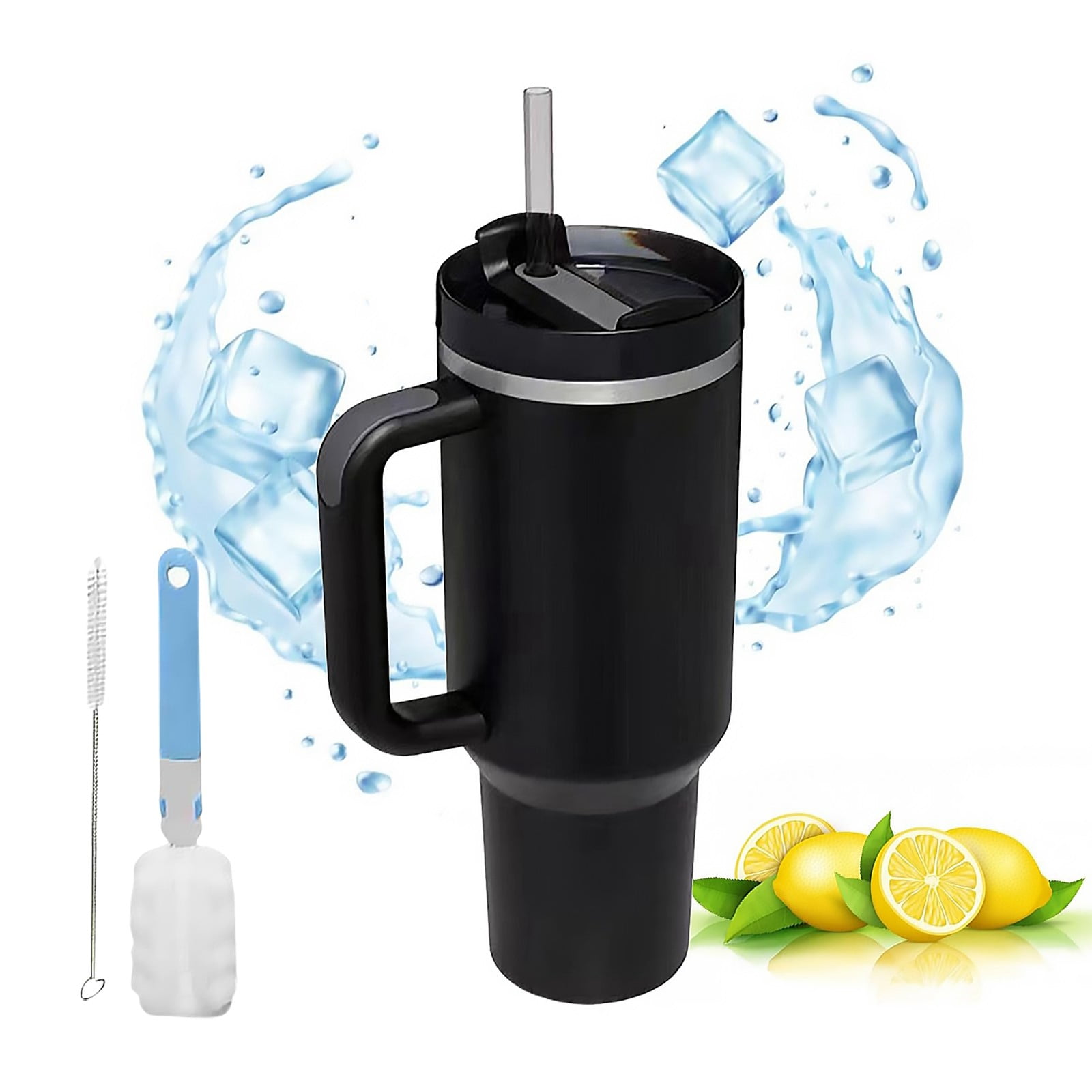 Termo Acero Inoxidable 40 OZ, Termos para Cafe, Termo con Popote Tapa y ...