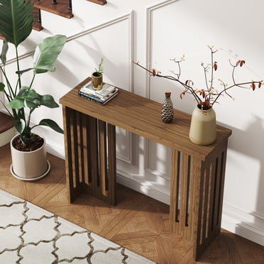 28" Modern Farmhouse Turned Side Table with Drawer and Shelf, Natural ...