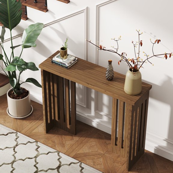 Modern Style Return Table With Wheels, Brown - Walmart.com