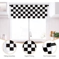 Black White Checkered Valance Curtains for Bedroom 52Wx18H Inch Rod ...