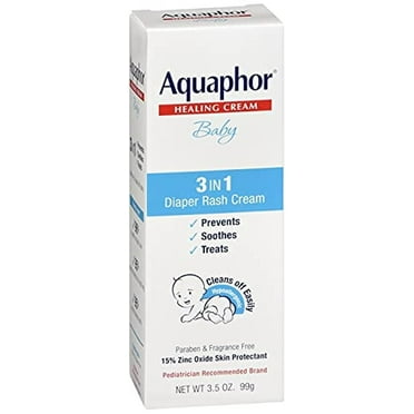 Aquaphor Baby Diaper Rash Cream, 3-in-1 Diaper Rash Relief, 3.5 Oz Tube ...
