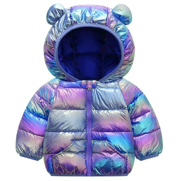 Winter Down coats for Kids Sparkles colorful Baby Boys girls Light Weight Puffer Padded Jacket ...