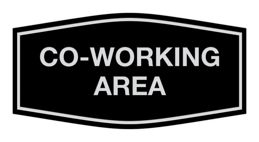 Signs ByLITA Fancy Co-Working Area Sign (Black / Silver) - Large ...