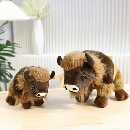 25-35cm Lifelike Bull Bullfighting Plush Toy Soft Stuffed Buffalo Cow ...