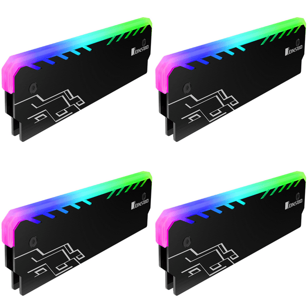 RAM RGB Disipador de calor PC de escritorio DDR DDR3 DDR4 Memoria Disipador de calor Negro 1pc ...