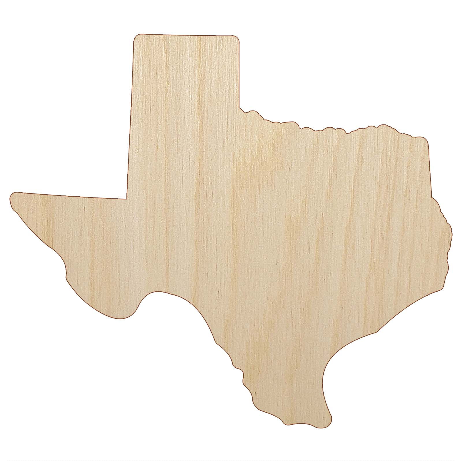 Texas State Silhouette Wood Shape Unfinished Piece Cutout Craft DIY ...
