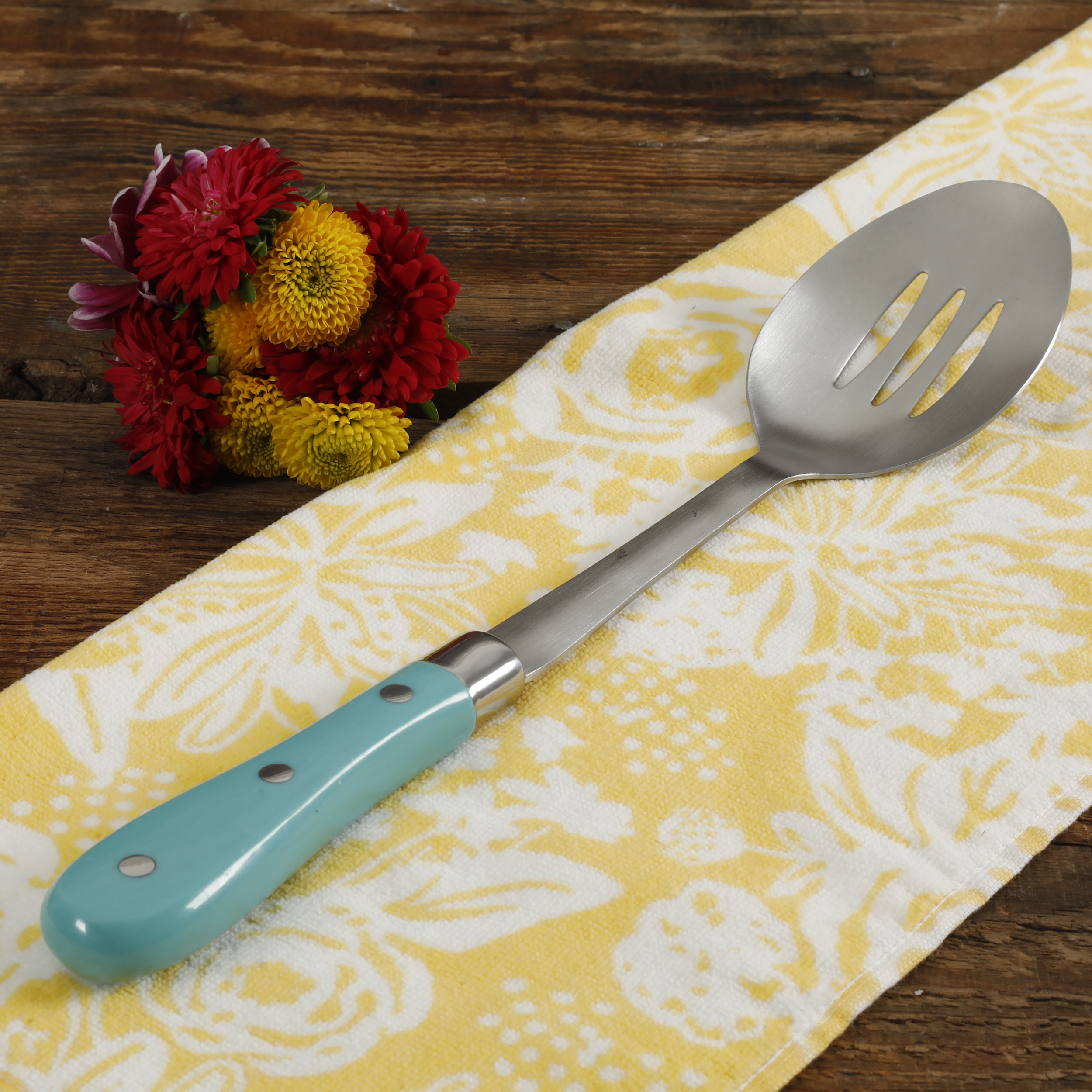 The Pioneer Woman Teal Slotted Spoon – Walmart Inventory Checker ...