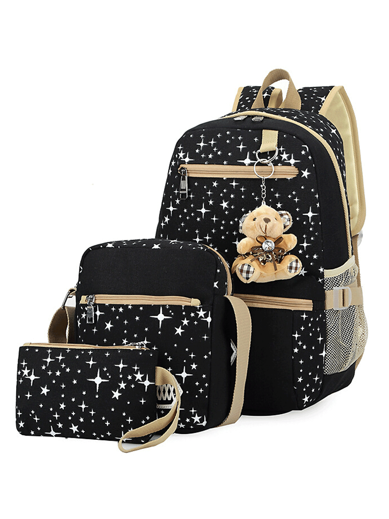 Lowestbest 3Pcs Sets Backpacks For Teenage Girls For School Canvas Lowestbest 3Pcs Sets Backpacks For Teenage Girls For School Canvas