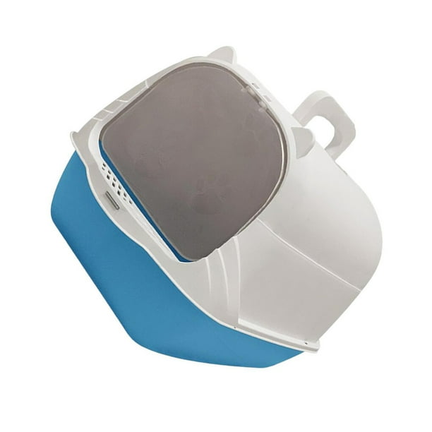 Cat Litter Box with Lid Portable inside, big cats Anti Splashing Easy ...