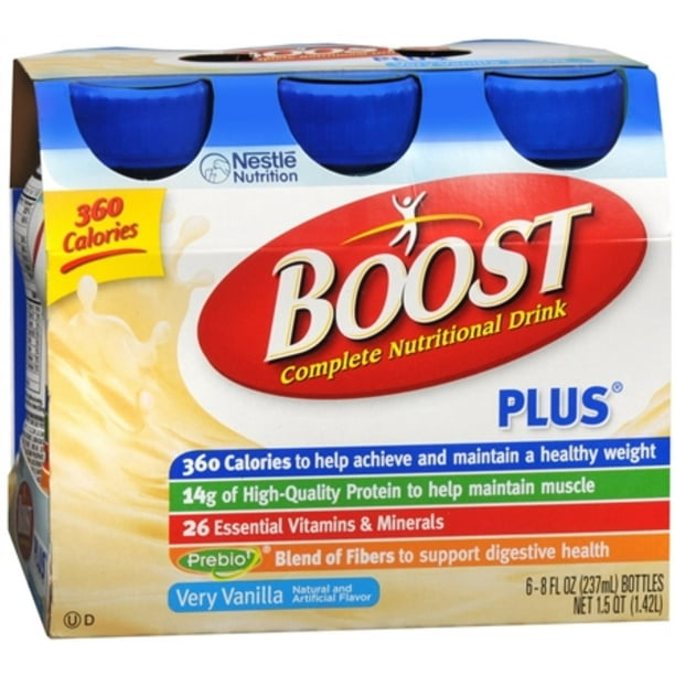 BOOST PLUS Nutritional Energy Drinks Vanilla 48 oz 6Pk (Pack of 3 ...