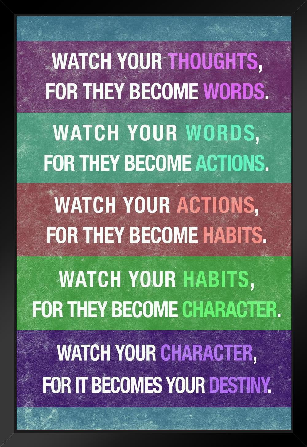 Watch Your Thoughts Motivational Inspirational Encouraging Colorful ...