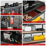 Gymax 48'' Heavy-Duty Workbench with Peg Board Hook Kit & Drawers ...