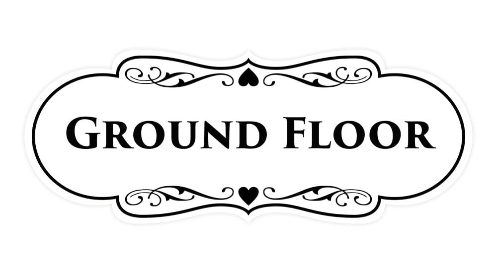 Signs ByLITA Designer Ground Floor Sign (White) - Small - Walmart.com