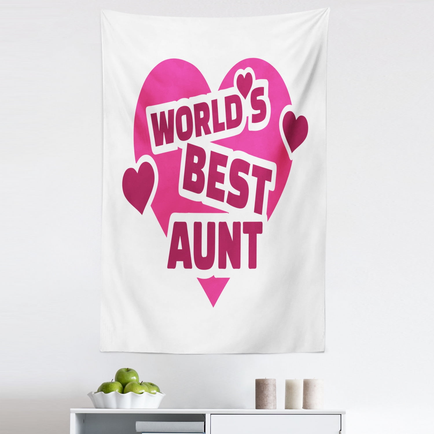 Aunt Tapestry, World's Best Aunt Lettering on a Heart Show Your Love to ...