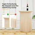 2-Pack Champagne Spandex Cocktail Tablecloths 32"x43", Wrinkle-Free ...
