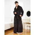 FashGudim Mens Robes Big and Tall Full Length Shawl Collar Long Plush Robe (Black,6XL) - Walmart.com