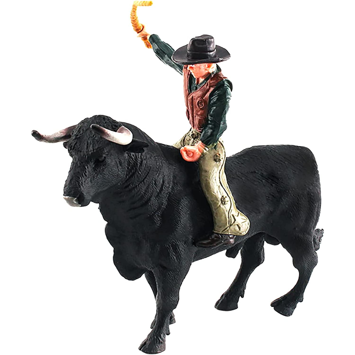 Holzlrgus People with Bull Figurine Plastic Bull Riding Figure ...