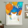 Blue Sage Green Flowers Tie Up Curtains for Window, Thermal Insulated ...