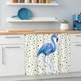 Blue Flamingo Cabinet Curtains 11"Wx13"L, Art Green Polka Dots Animals ...