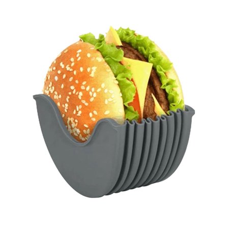Pudcoco Reusable Silicone Hamburger Clip Portable Burger Fixed Box Dip ...