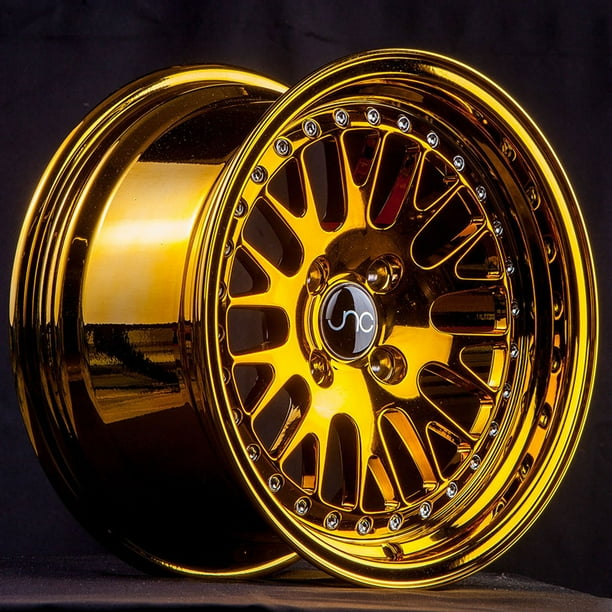 JNC Wheels 15 JNC001 Gold Chrome Rim 4x100 15x8 Inch JNC001GC jnc-wheels-15-jnc001-gold-chrome-rim-4x100-15x8-inch-jnc001gc