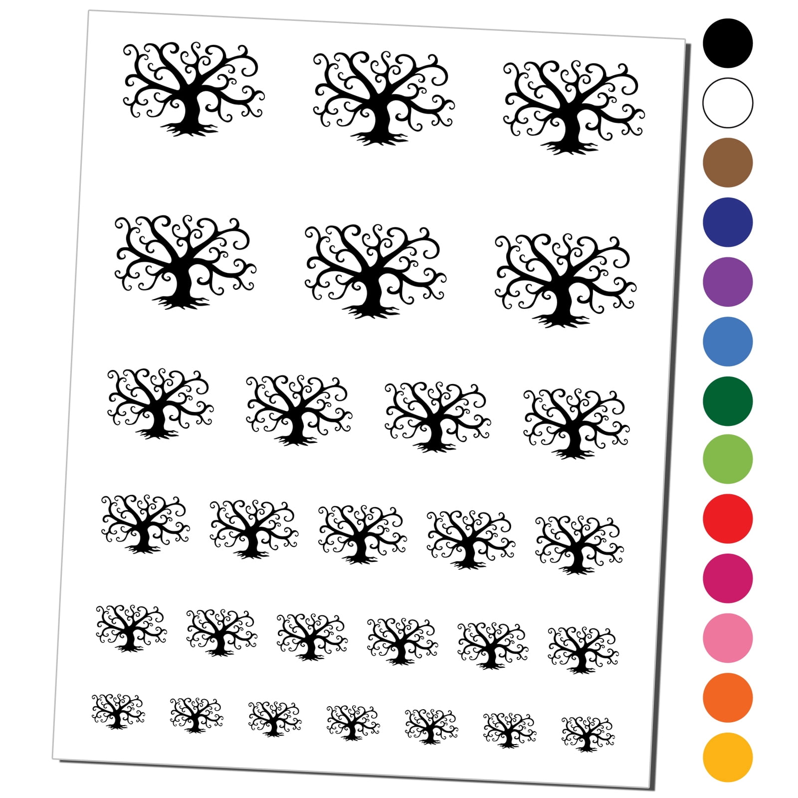 Fancy Autumn Fall Tree with No Leaves Water Resistant Temporary Tattoo ...