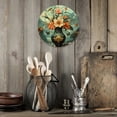 [2D Flat] 1pc Vintage Floral Vase Aluminum Wall Art Plaque, 8x8 Inches ...