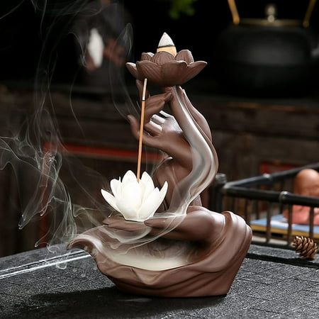 Ceramic Backflow Incense Holder Waterfall Backflow Incense Cone Burner ...