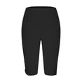 Costeam Womens Plus Size Solid Color Five Points Tight Shorts Elastic ...