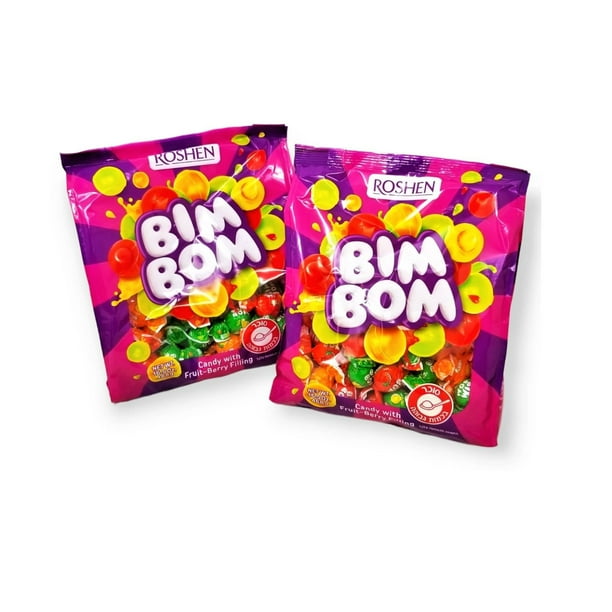 Roshen Bim Bom Hard Candy with Fruit Flavor Filling Kosher and Halal ...