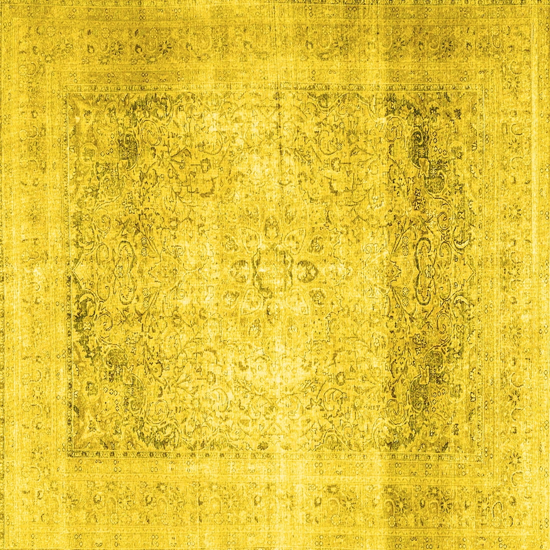 Ahgly Company Indoor Square Persian Yellow Traditional Area Rugs, 6 ...