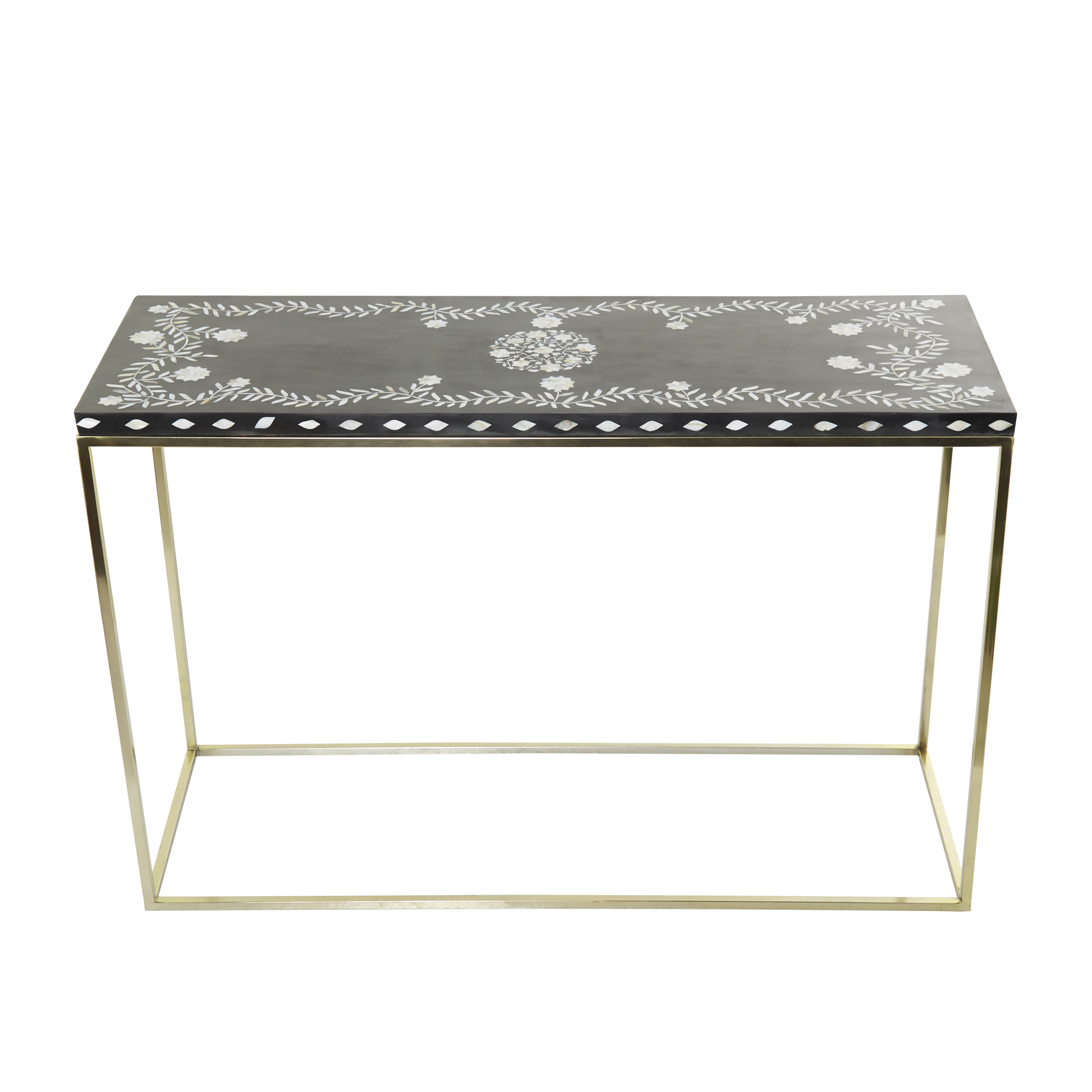 DecMode 30" x 46" Gold Wood Eclectic Console Table - Walmart.com