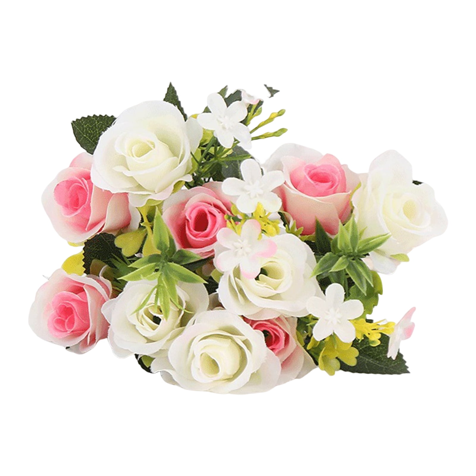 Fake Rose Silk Flowers, Rose Bouquet Artificial Flowers Faux Rose ...