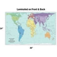 Updated Projection World Map | Laminated 36" x 24” Map | Developed by ...