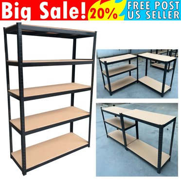 Topeakmart 3-Piece Heavy Duty Metal Storage Shelves, 5-Tier Boltless ...