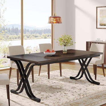 Tribesigns Rectangular Dining Table for 6-8, 78“ Long 29.53“ Height ...