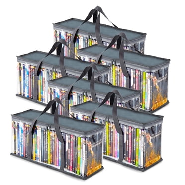 Stock Your Home Stackable DVD Storage Box - Faux Leather Media ...