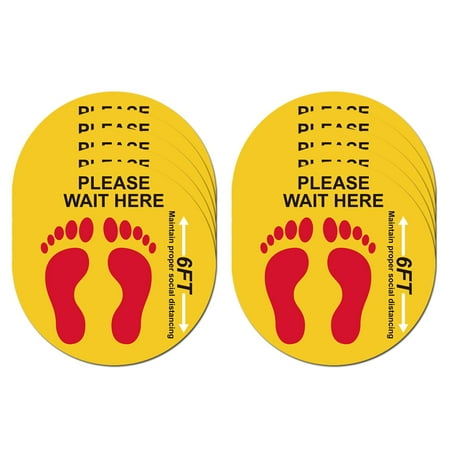 Social Distancing Floor Decals Stickers - 10" Round Safety Removable ...