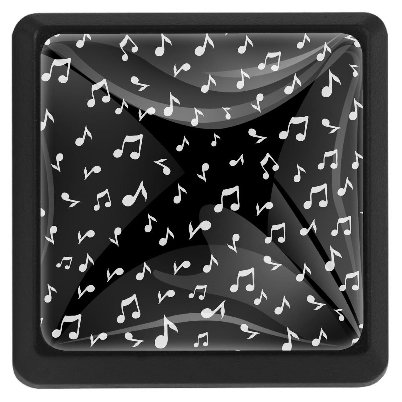 3 Pack Music Notes Square Cabinet Door Knobs Decor for Cupboard ...