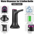 5 Gallon Water Pump with Mobile Base, USB Rechargeable Electric Water ...