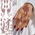 1pc Brown Henna Mandala Sticker FlowerTemporary Waterproof Sticker ...