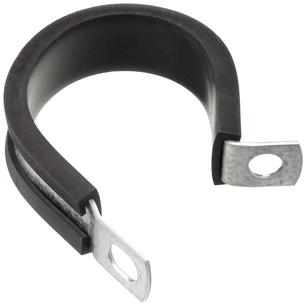 Steel Loop Hose Clamp, Rubber Cushioned, 2-1/2" Clamp ID, 1/2" Band ...