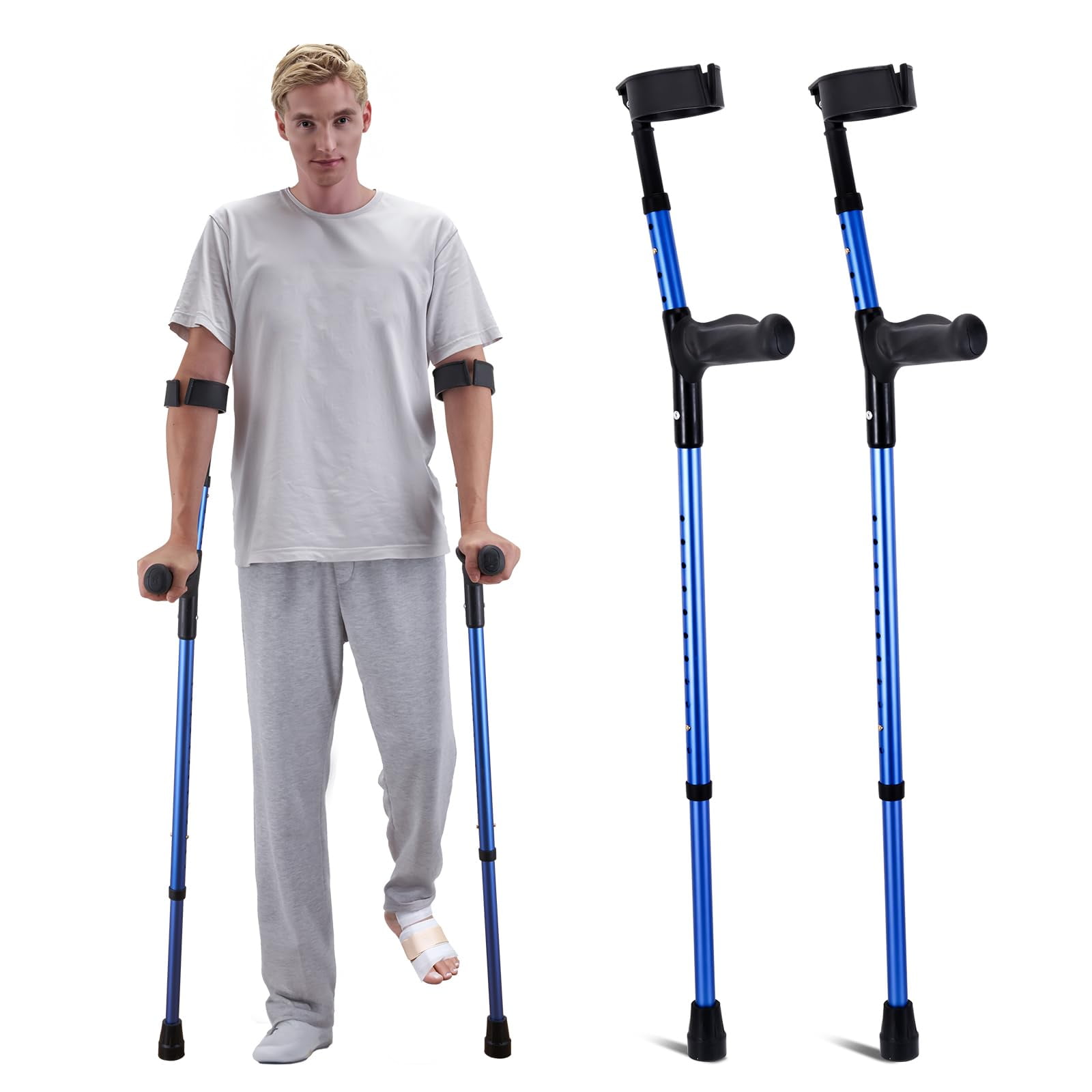 Muletas de antebrazo VEVOR para adultos, ajustables en 11 niveles de ...